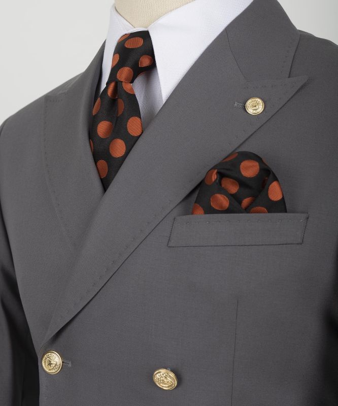 Chic Gray Double Breasted Six Button Mens Suit | Mens Two Piece Suit ...