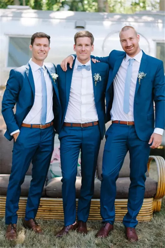 Hayden Navy Notched Lapel Slim Fit Wedding Groomsmen Suit | Bradymensuit